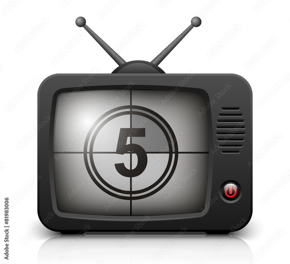 Countdown on the Retro TV screen. Vector illustration Stock Vector ...