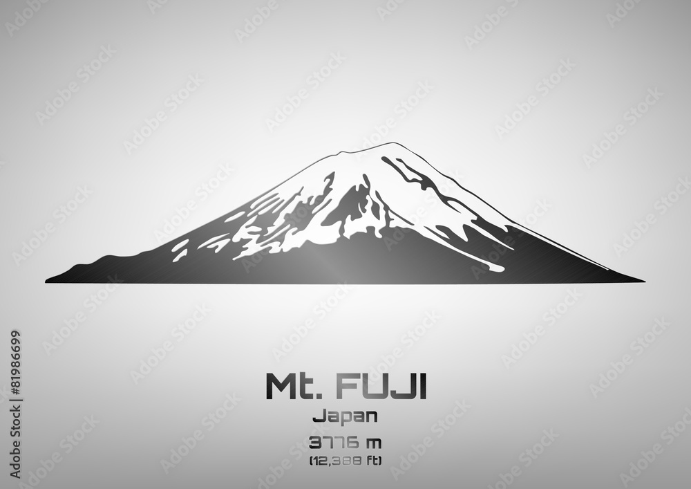Outline vector illustration of steel Mt. Fuji Stock Vector | Adobe Stock