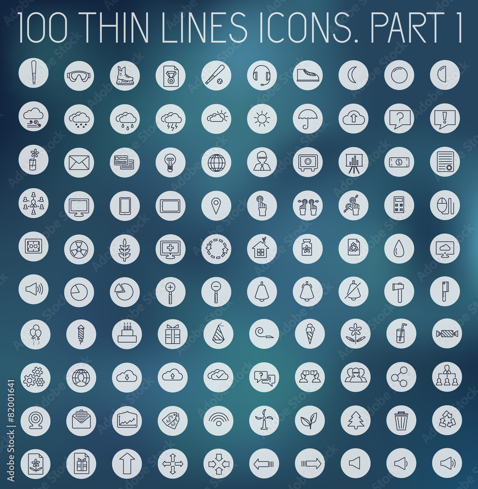 part 1 of collection thin lines pictogram icon Stock Vector | Adobe Stock