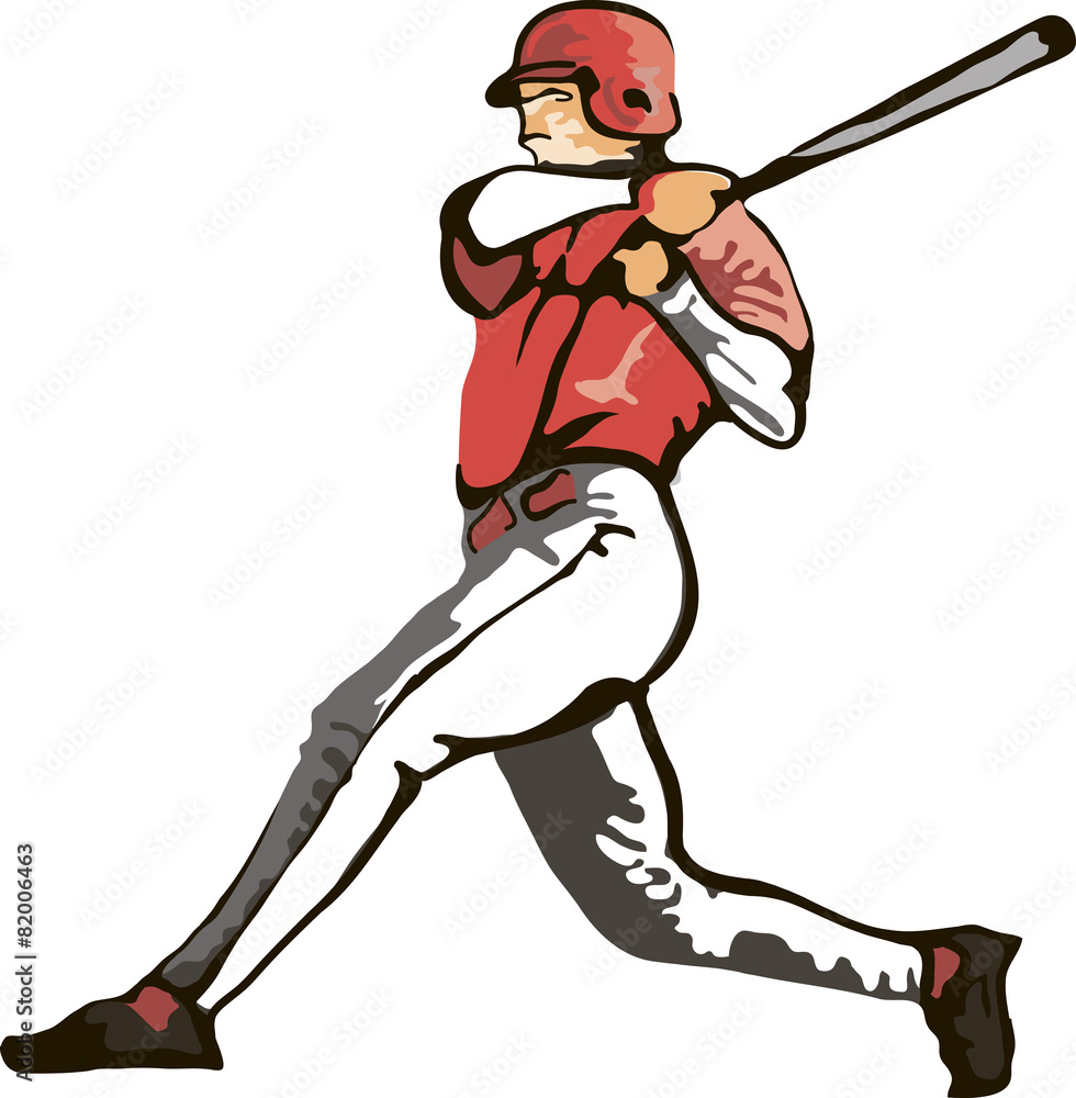 Baseball player. Vector illustration Stock Vector | Adobe Stock