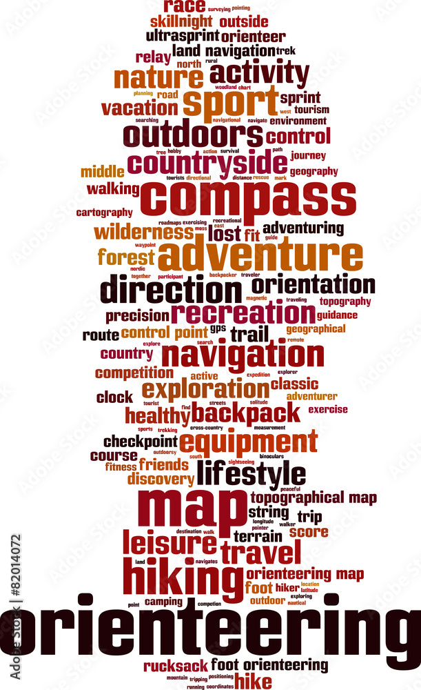 Orienteering word cloud concept. Vector illustration Stock Vector | Adobe Stock