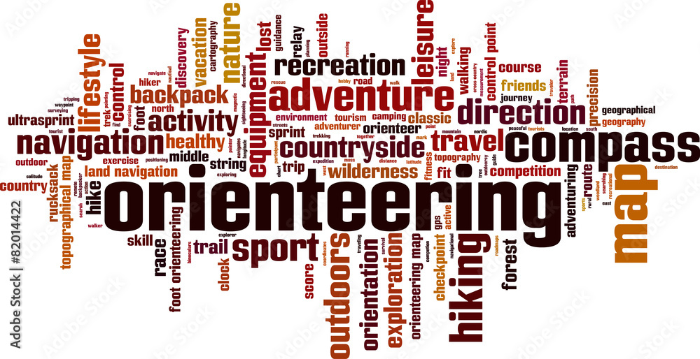 Orienteering word cloud concept. Vector illustration Stock Vector ...