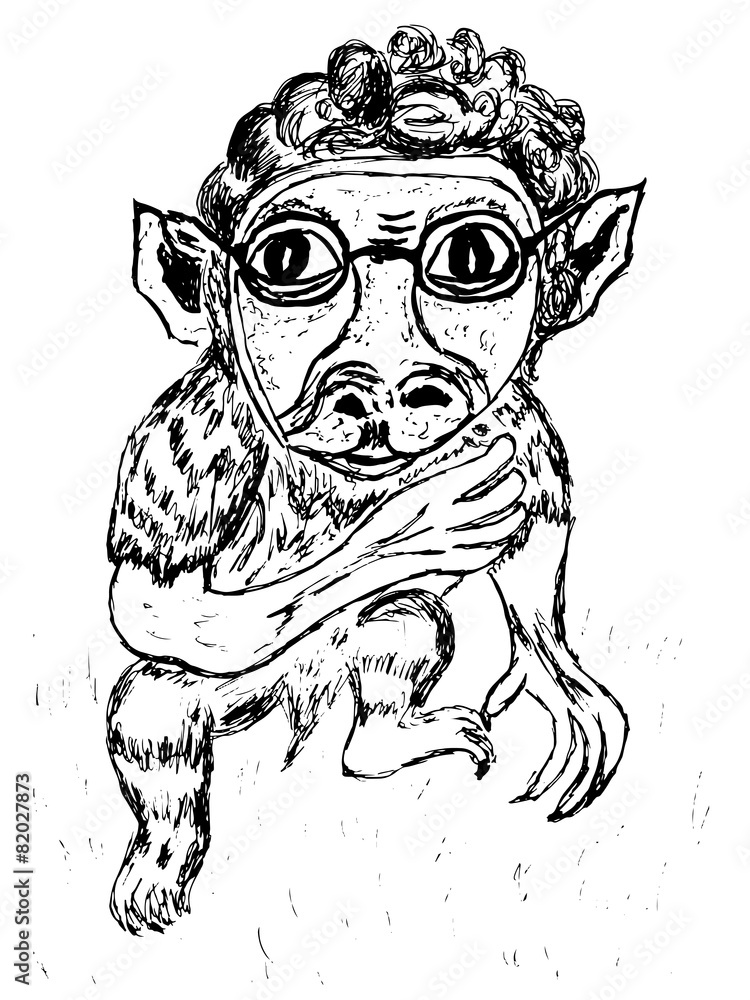 Crazy Monkey Drawing