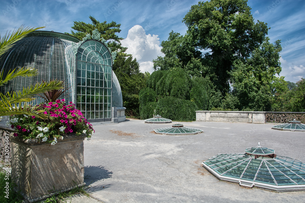 Famous greenhouse in the Lednice castle Stock Photo | Adobe Stock