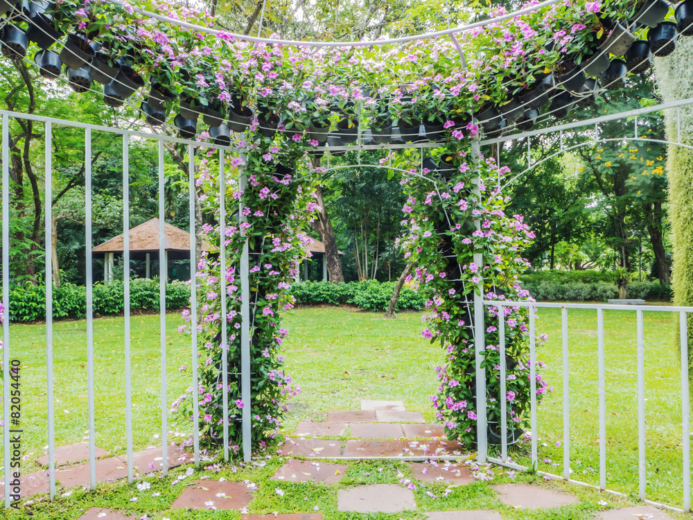 Blooming flower arch Stock Photo | Adobe Stock