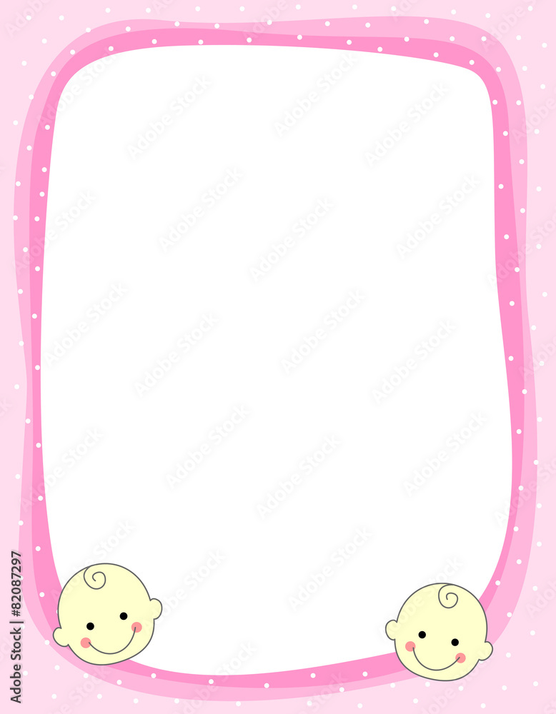 Baby Girl Card Border