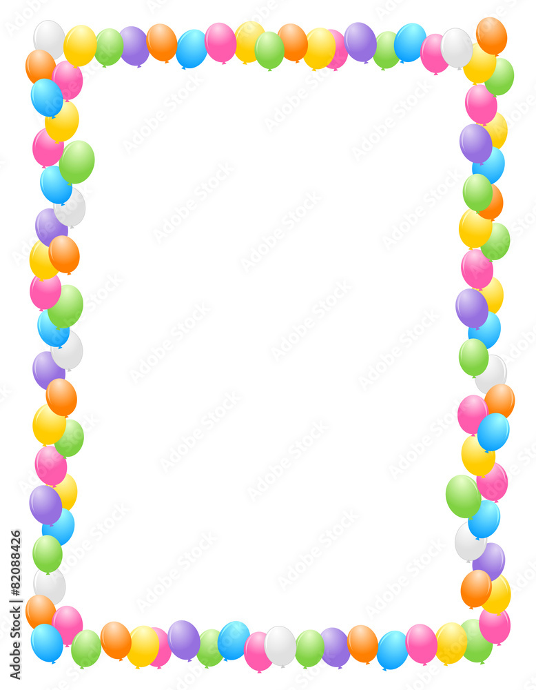 Balloons border / frame Stock Vector | Adobe Stock