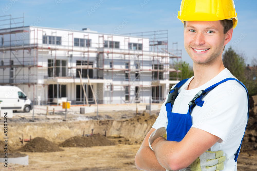 handwerker auf der baustelle Stock-Foto | Adobe Stock