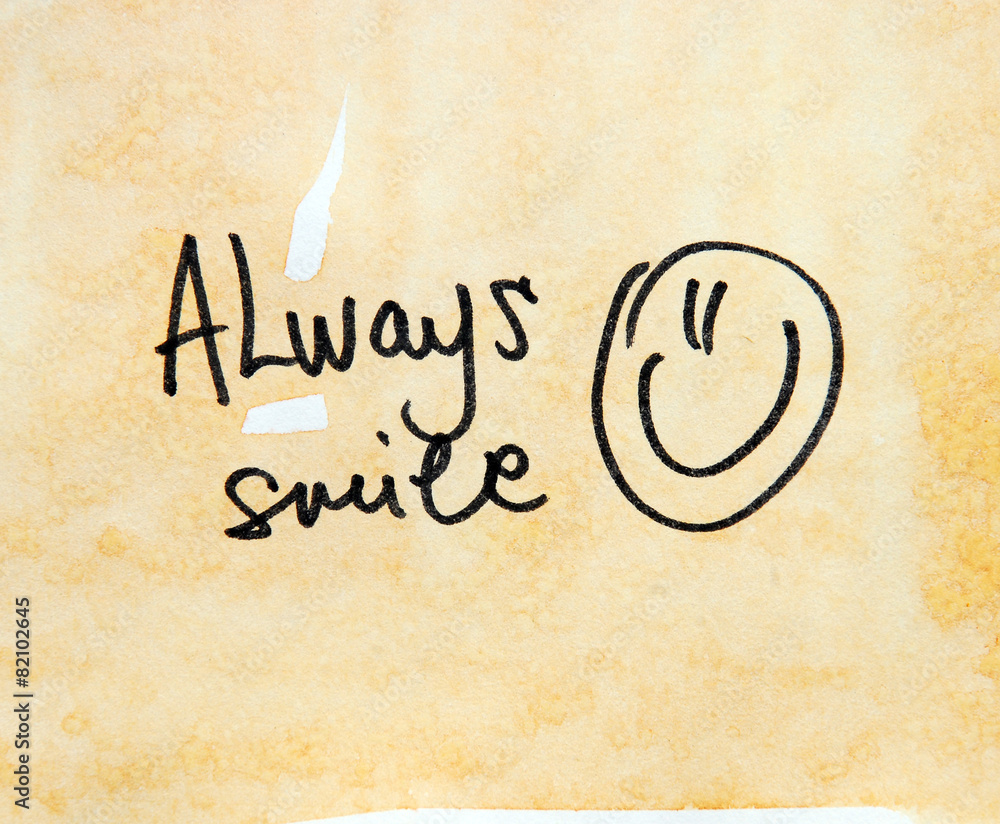 always smile text Stock-Foto | Adobe Stock