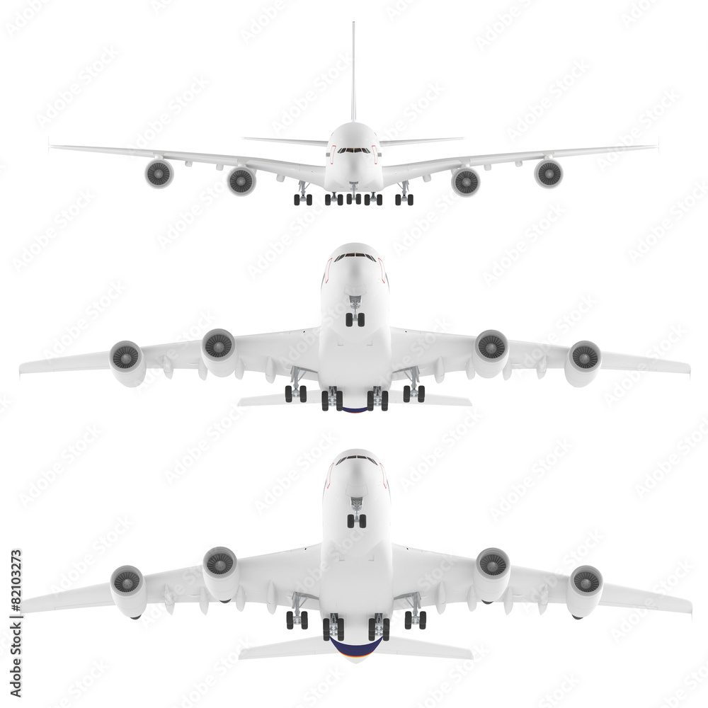 Nose of the aircraft airplane isolated. Front view Stock Photo | Adobe ...