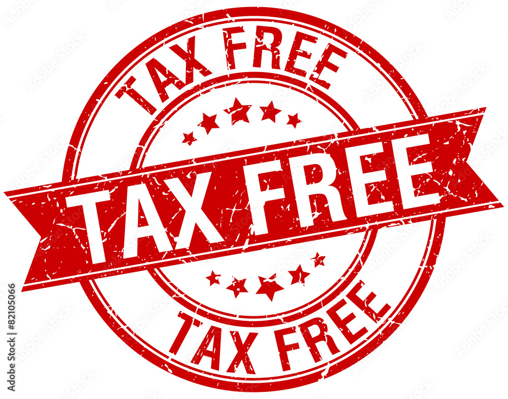 tax free grunge retro red isolated ribbon stamp Stock Vector | Adobe Stock