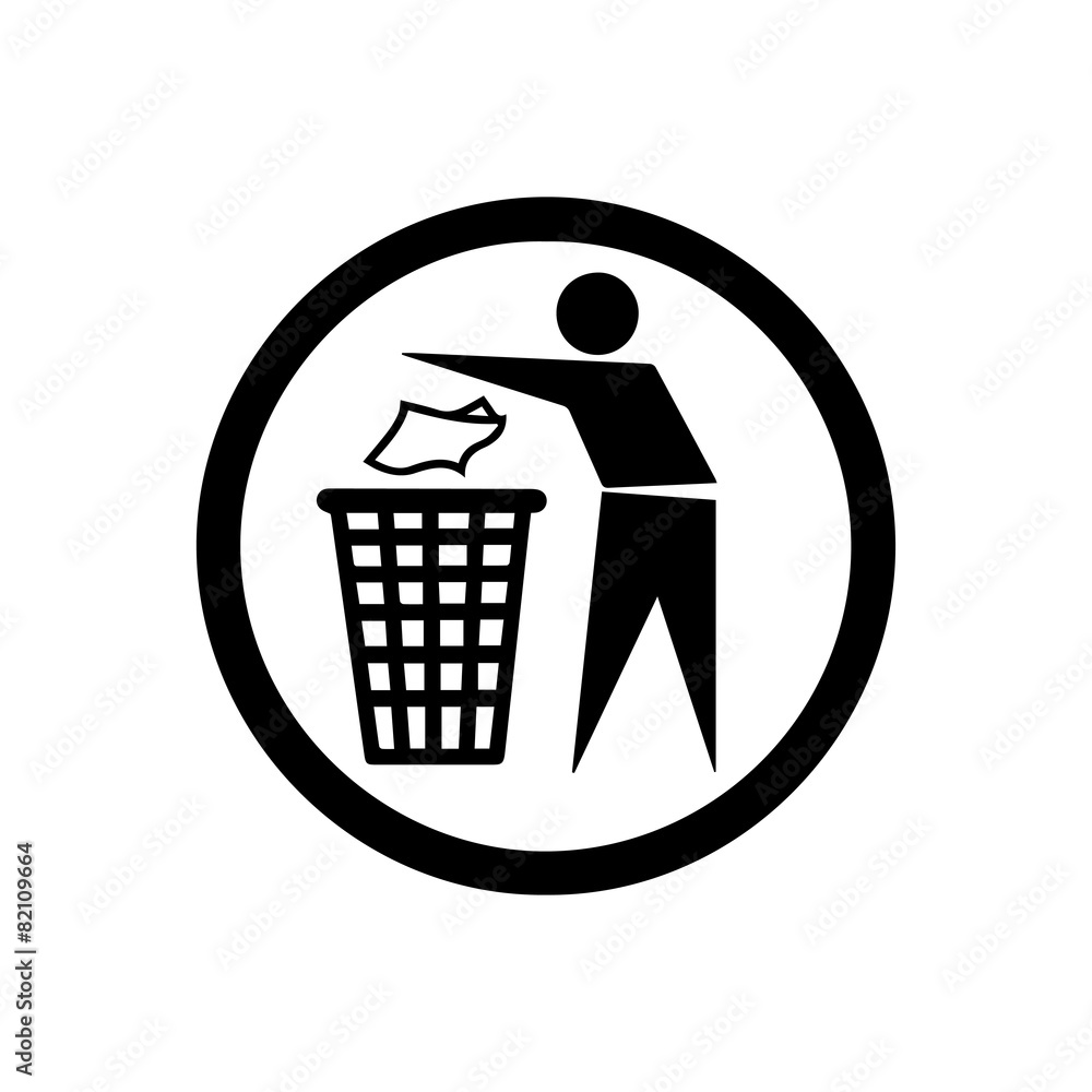 People with trash sign Stock Vector | Adobe Stock