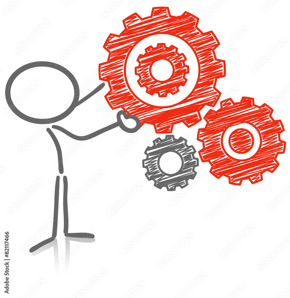 Stickman Gear vector de Stock | Adobe Stock