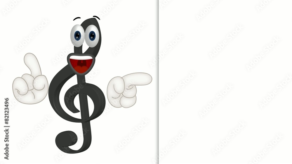 Funny Clef music note cartoon comic illustration Stock Video | Adobe Stock