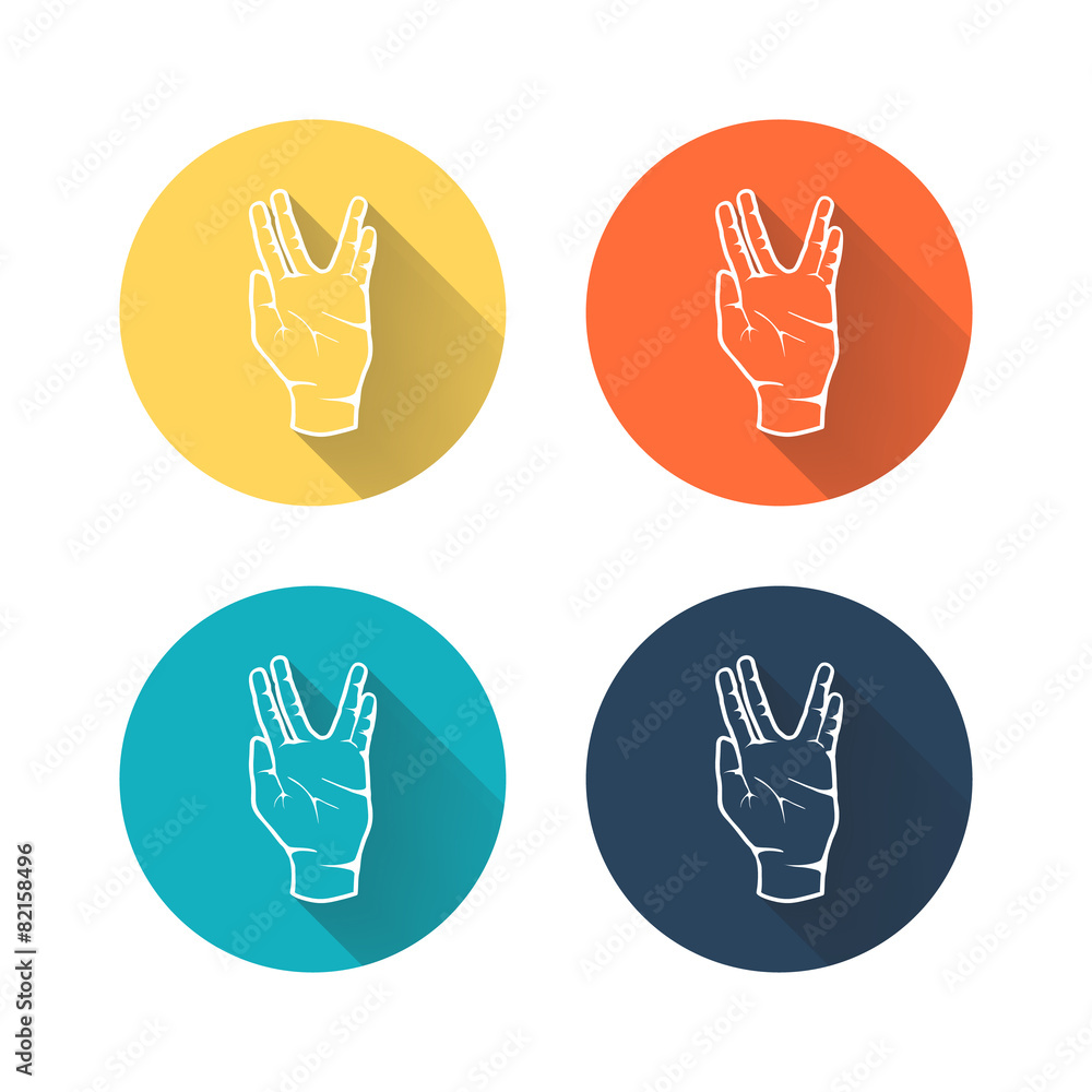 Human hand showing symbol of Vulcan salute. Stock Vector | Adobe Stock