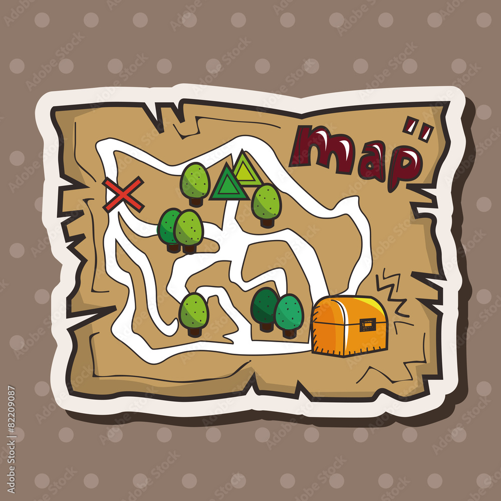 treasure map theme elements Stock Vector | Adobe Stock