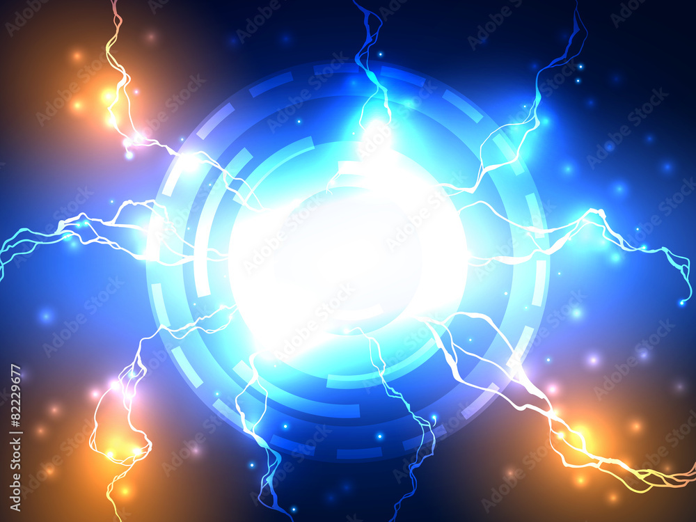 Abstract blue lightning vector science background Stock Vector | Adobe ...