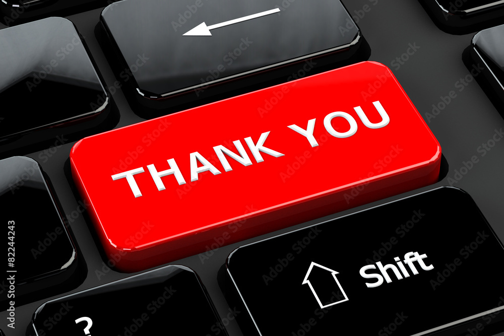 Thank you, on computer keyboard background Stock Illustration | Adobe Stock