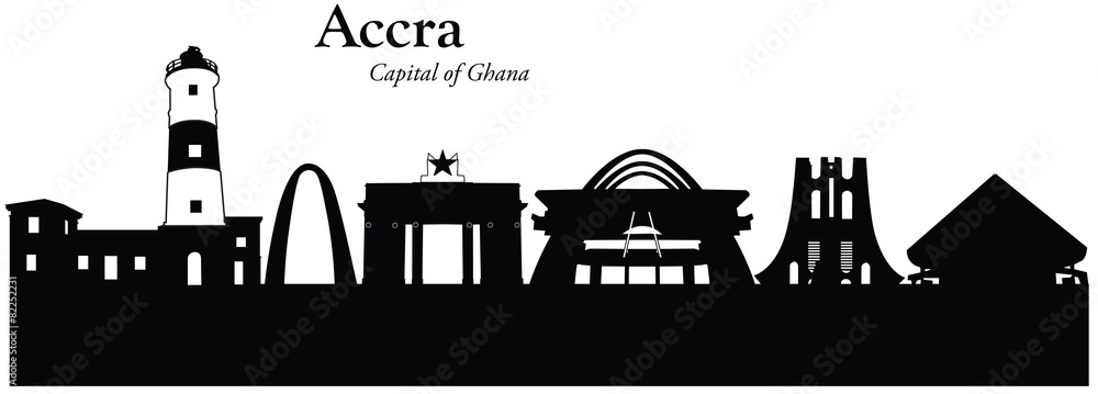 Vector illustration of cityscape of Accra, Ghana Stock Vector | Adobe Stock