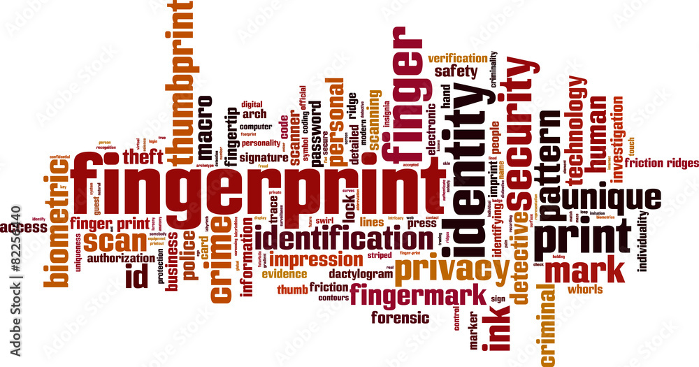 Fingerprint word cloud concept. Vector illustration Stock Vector ...