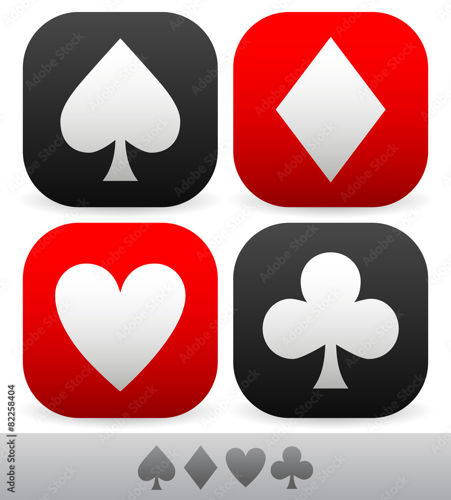 Card suit symbols. Spade, heart, diamond and club symbols. Stock Vector ...