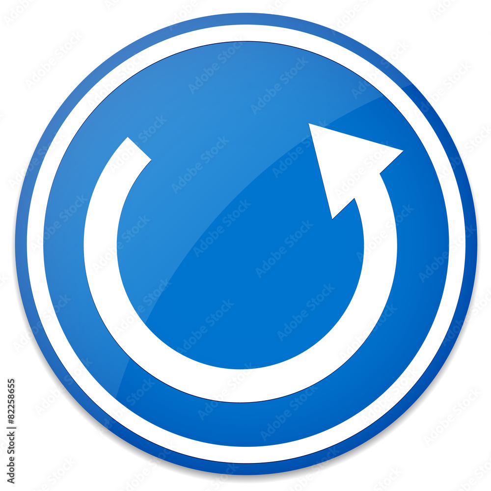 Circular arrow, roundabout road sign. Stock Vector | Adobe Stock