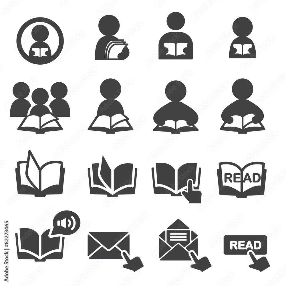 read icon set Stock Vector | Adobe Stock