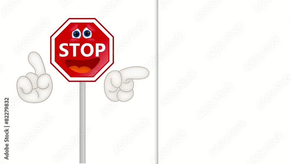 Funny stop sign traffic attention cartoon comic illustration Stock 비디오 ...