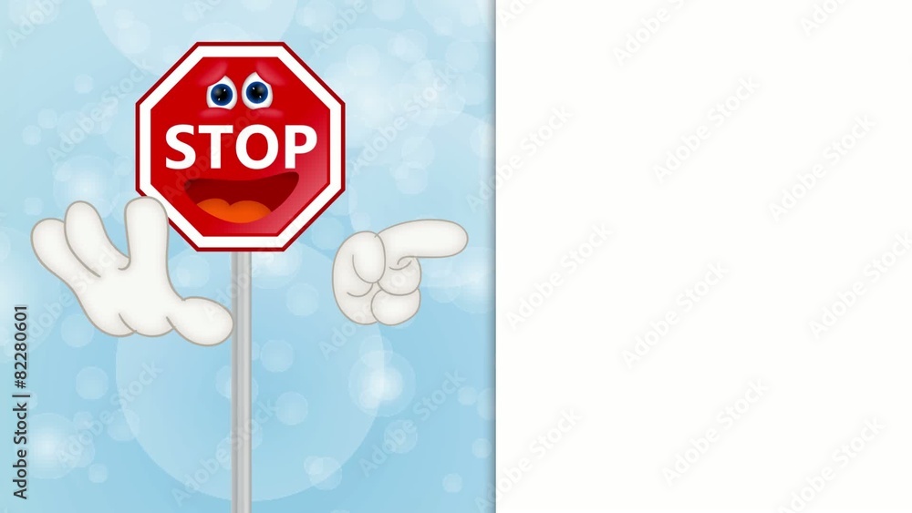 Funny stop sign traffic attention cartoon comic illustration Stock ...