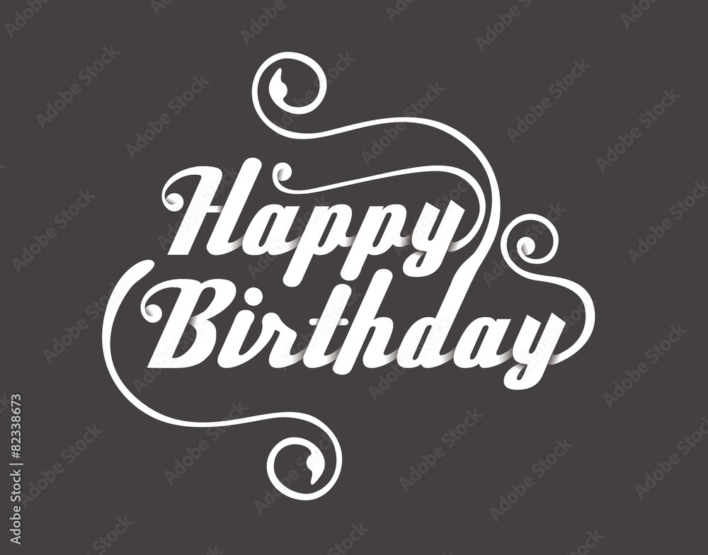 Happy Birthday card . Hand lettering, handmade calligraphy. Stock ...