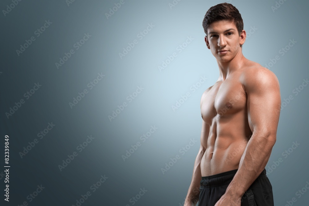 Human Muscle. Body Builder Posing Stock Photo | Adobe Stock