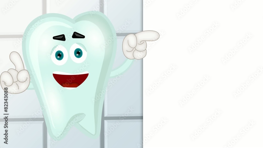 Funny tooth cartoon comic illustration children Stock Video | Adobe Stock