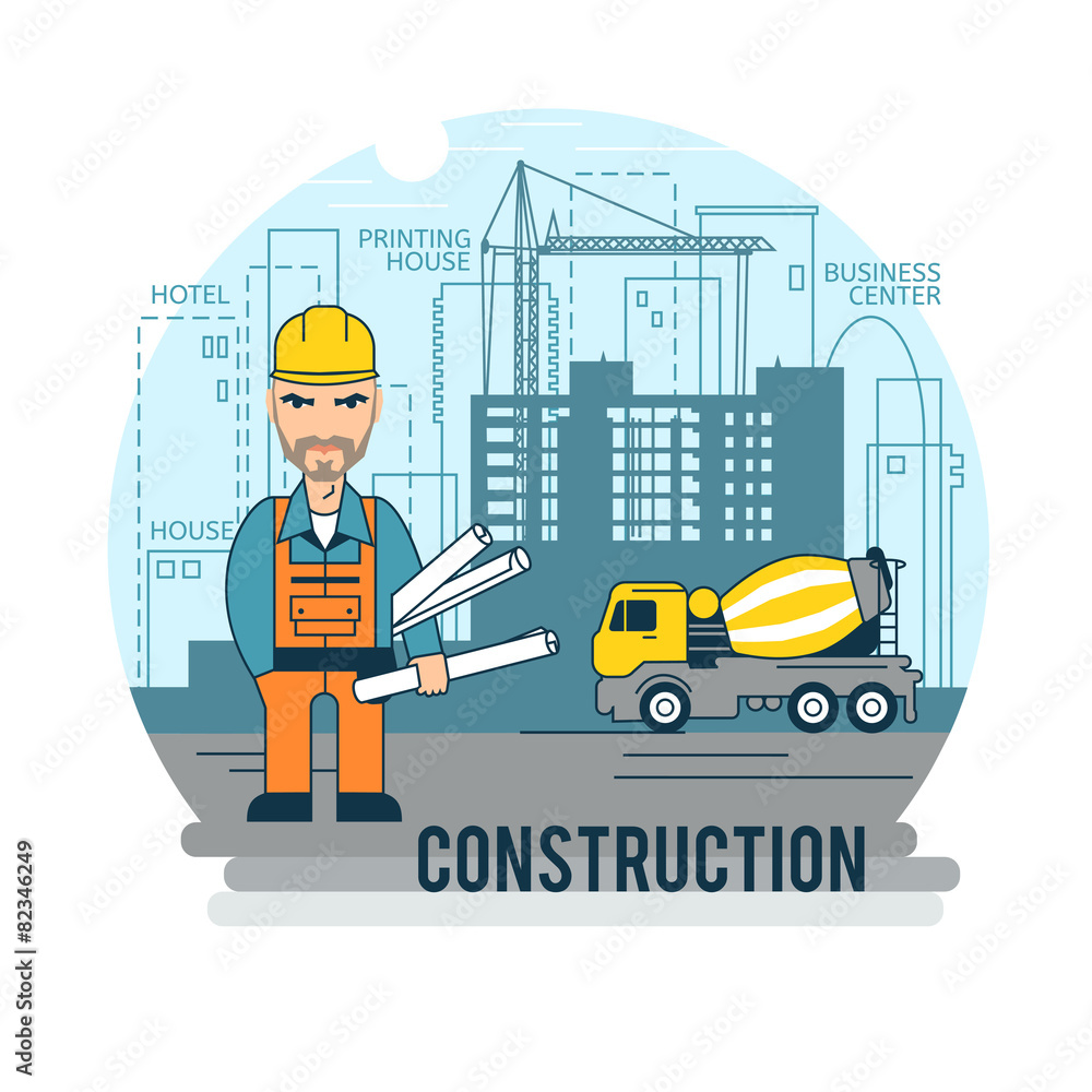 Engineer at work. Stock Vector | Adobe Stock