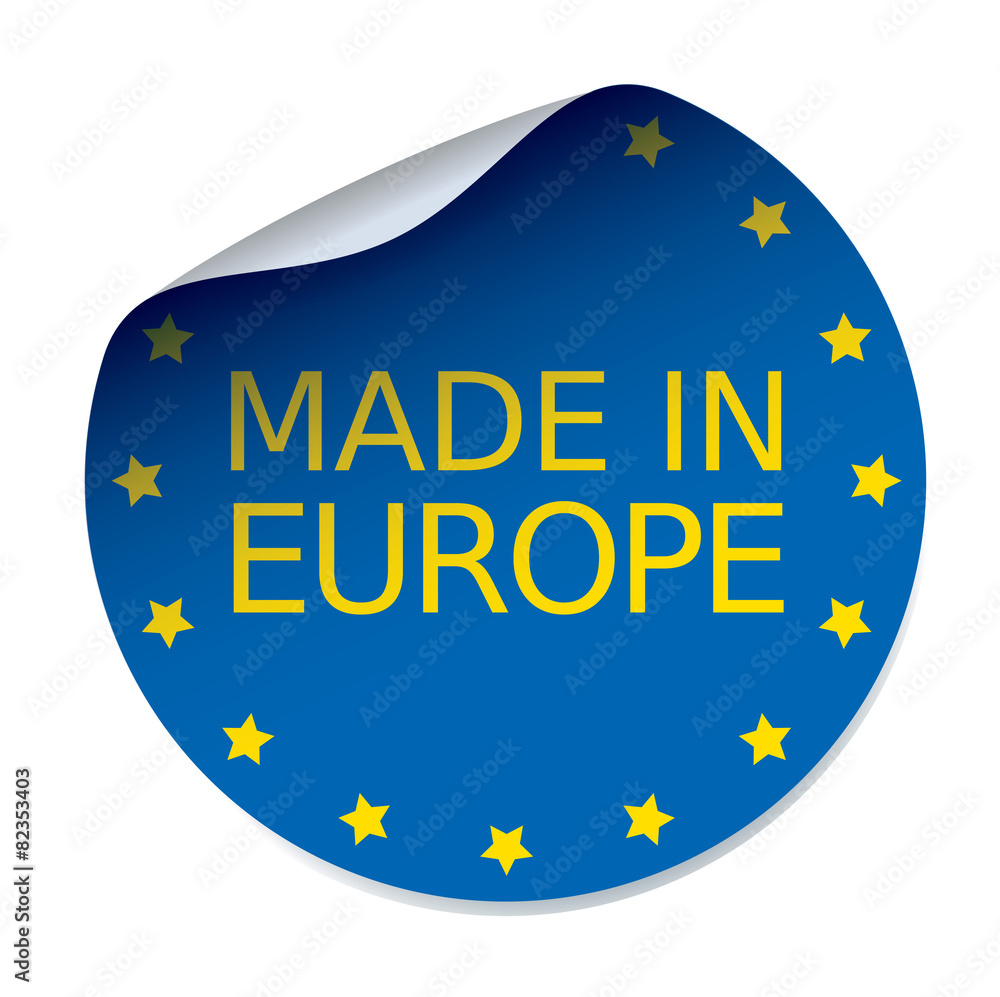 Blue vector sticker MADE IN EUROPE Stock-Vektorgrafik | Adobe Stock