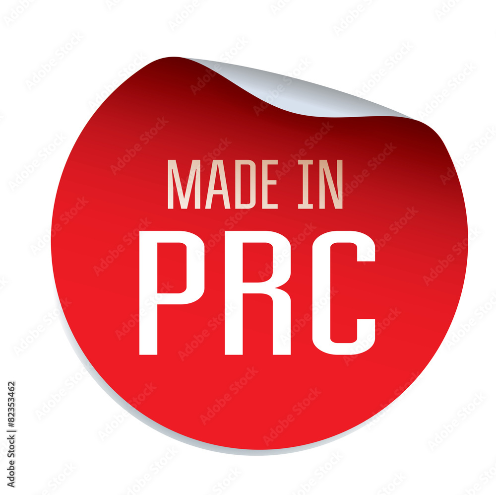 Red vector sticker MADE IN PRC Stock Vector | Adobe Stock