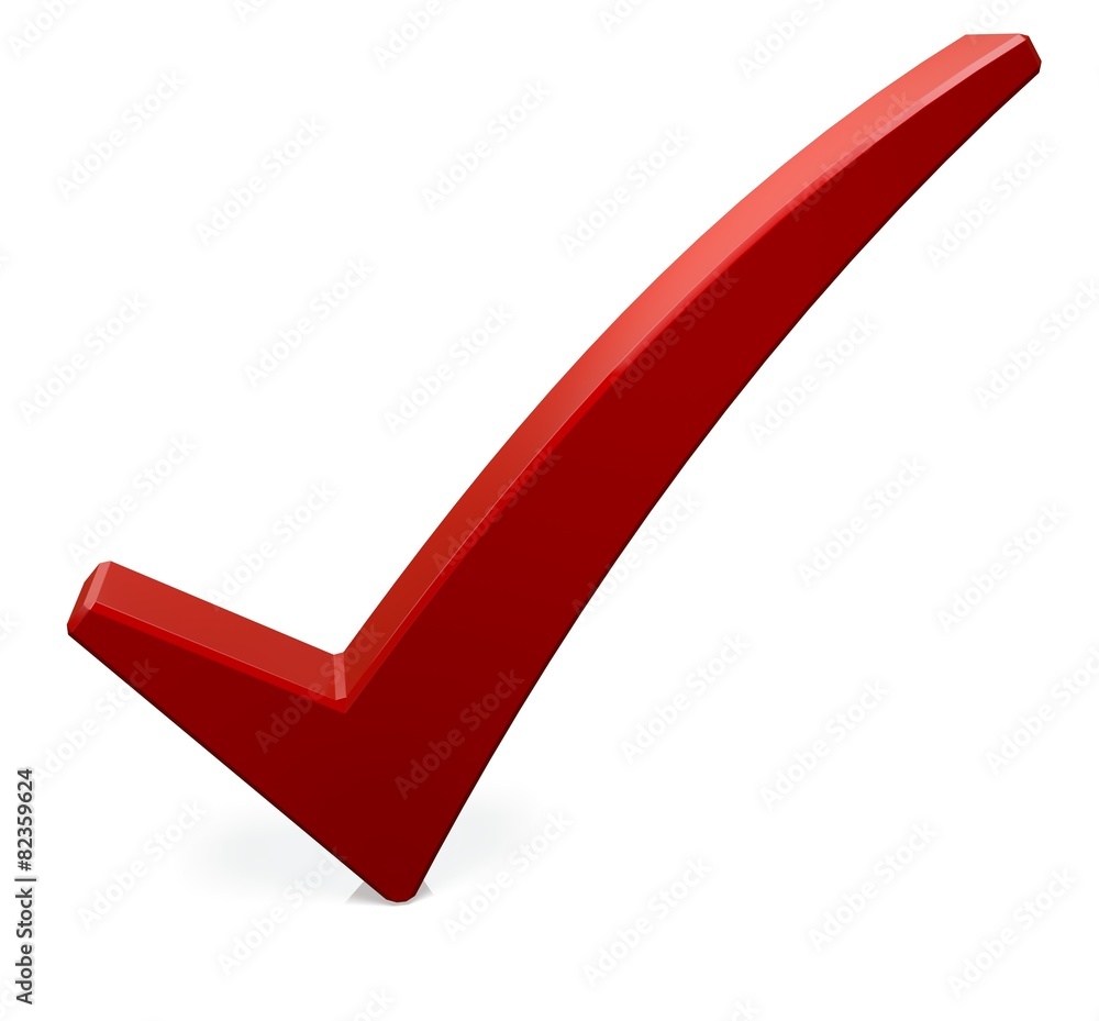 Check Mark. 3D. Red Check Mark Stock Illustration | Adobe Stock