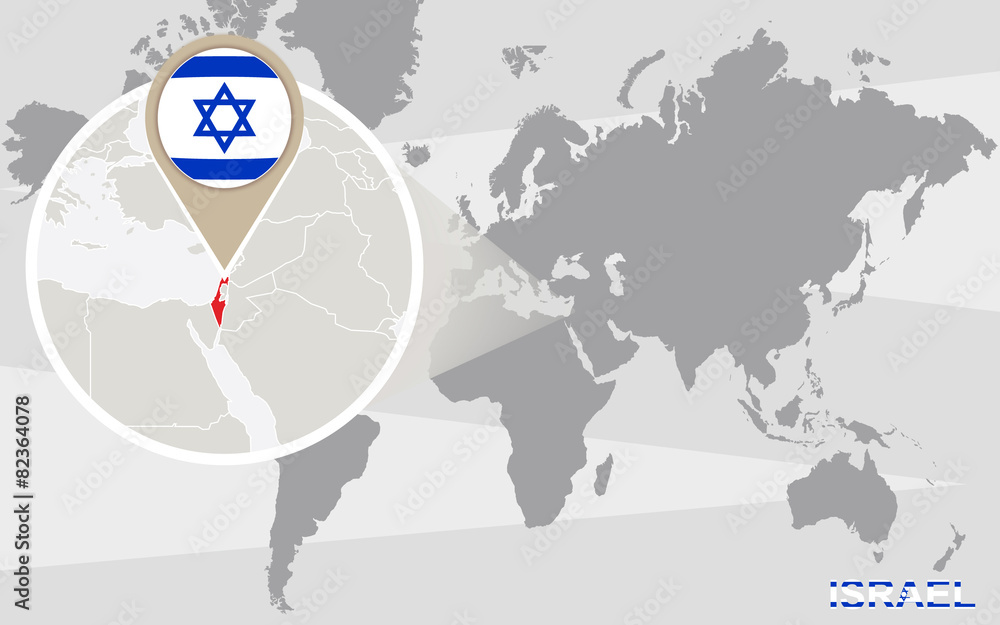 World map with magnified Israel Stock Vector | Adobe Stock