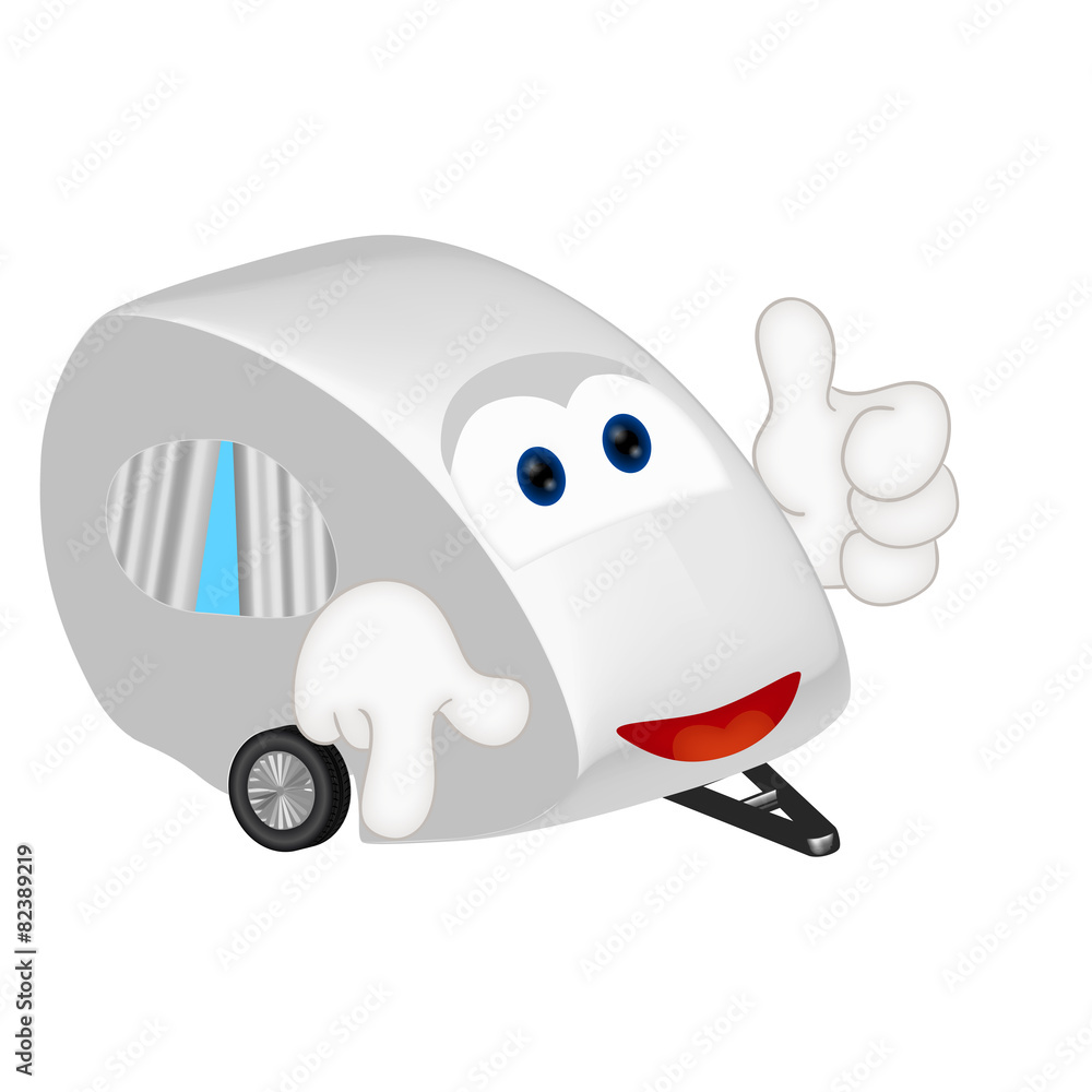 Funny caravan camping cartoon illustration comic Stock Illustration ...