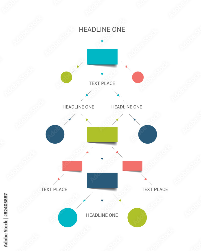Flow chart scheme. Infographics elements. Stock Vector | Adobe Stock