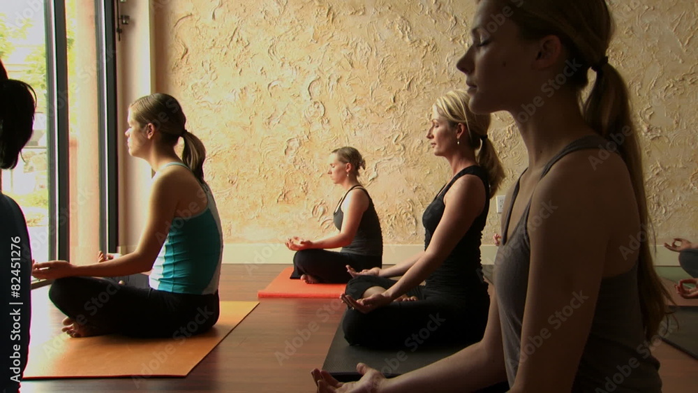 A women's yoga class Stock Video | Adobe Stock