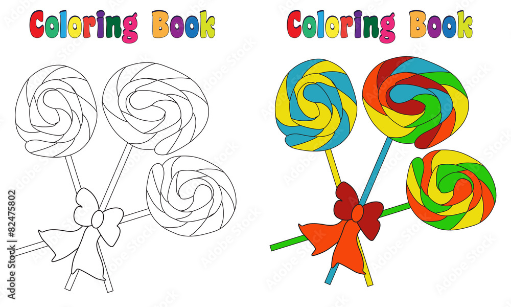 Coloring Book LolliPop Stock Vector | Adobe Stock