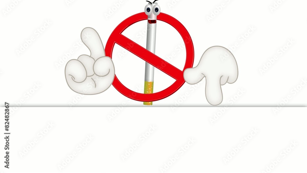 Funny no smoking sign cigarette cartoon comic illustration Stock 비디오 ...