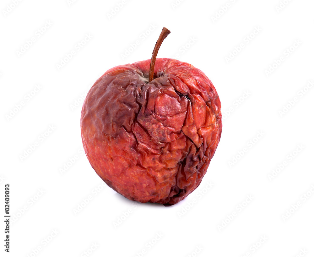 Rotten apple on white background Stock Photo | Adobe Stock