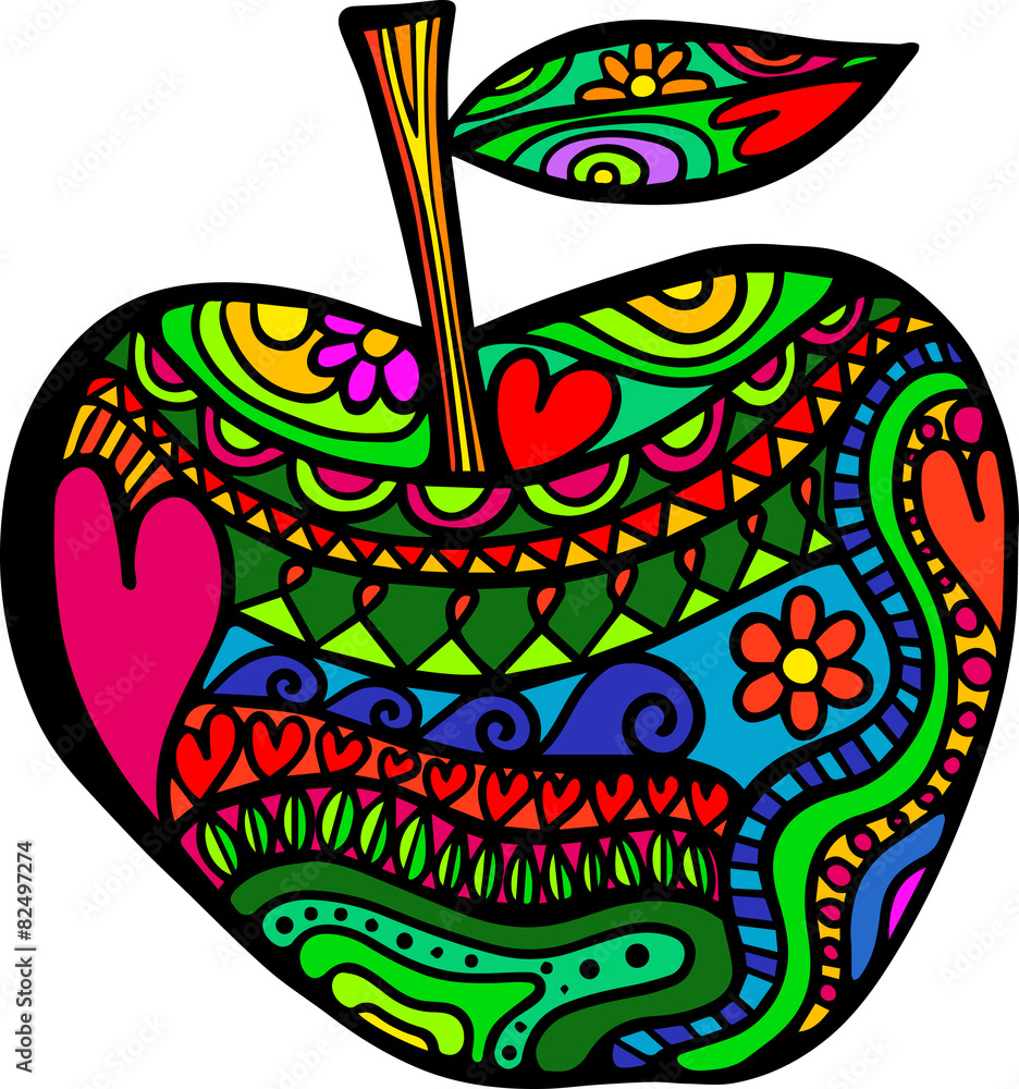 Apple Doodle Stock Illustration | Adobe Stock