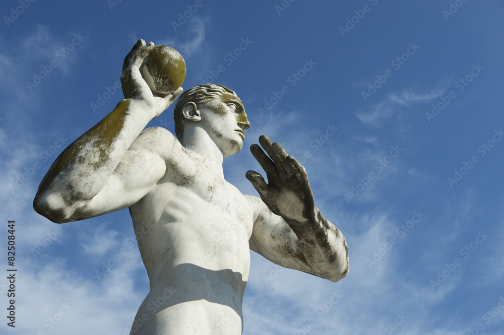 Shot Put Thrower Old Marble Statue Stock Photo | Adobe Stock