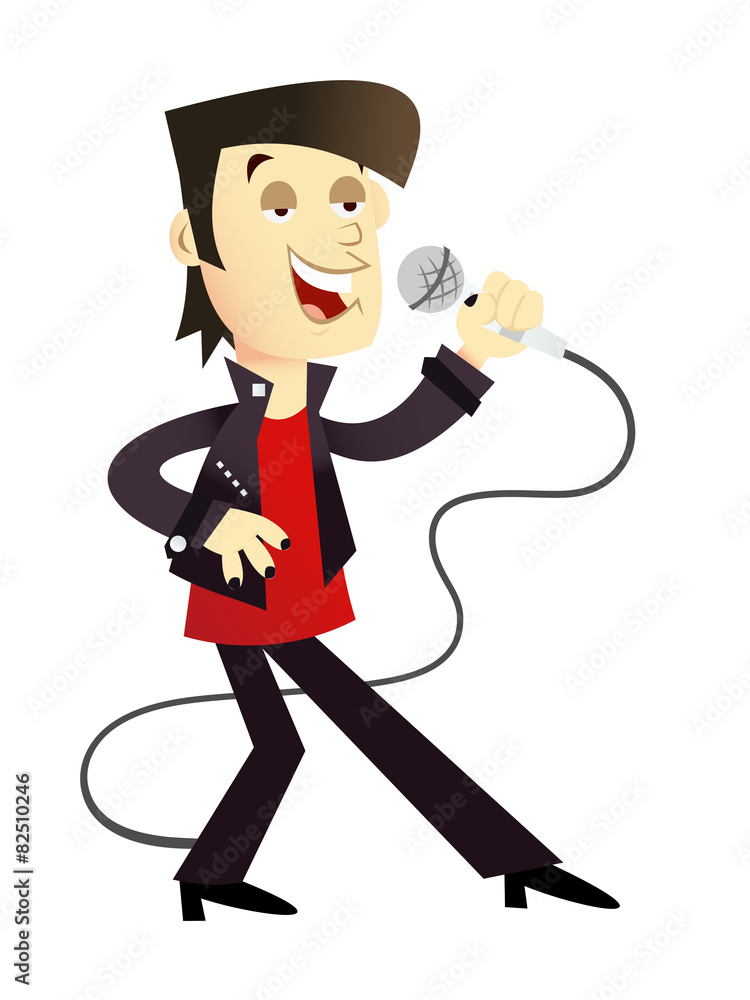 Cartoon Rock Singer Stock Vector | Adobe Stock