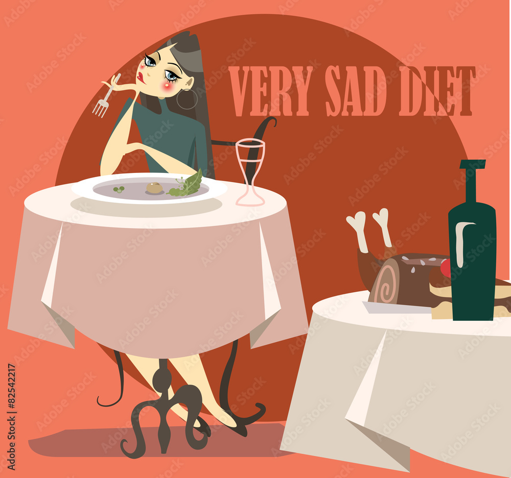 sad diet. Stock Vector | Adobe Stock