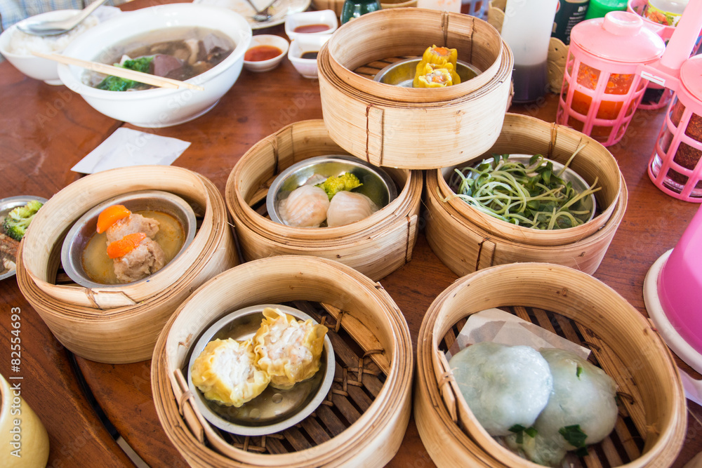 Chinese Dim sum set ready for eat Stock Photo | Adobe Stock