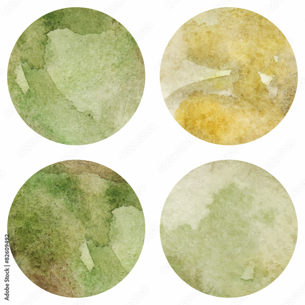 Watercolor vector green circle isolated Stock Vector | Adobe Stock