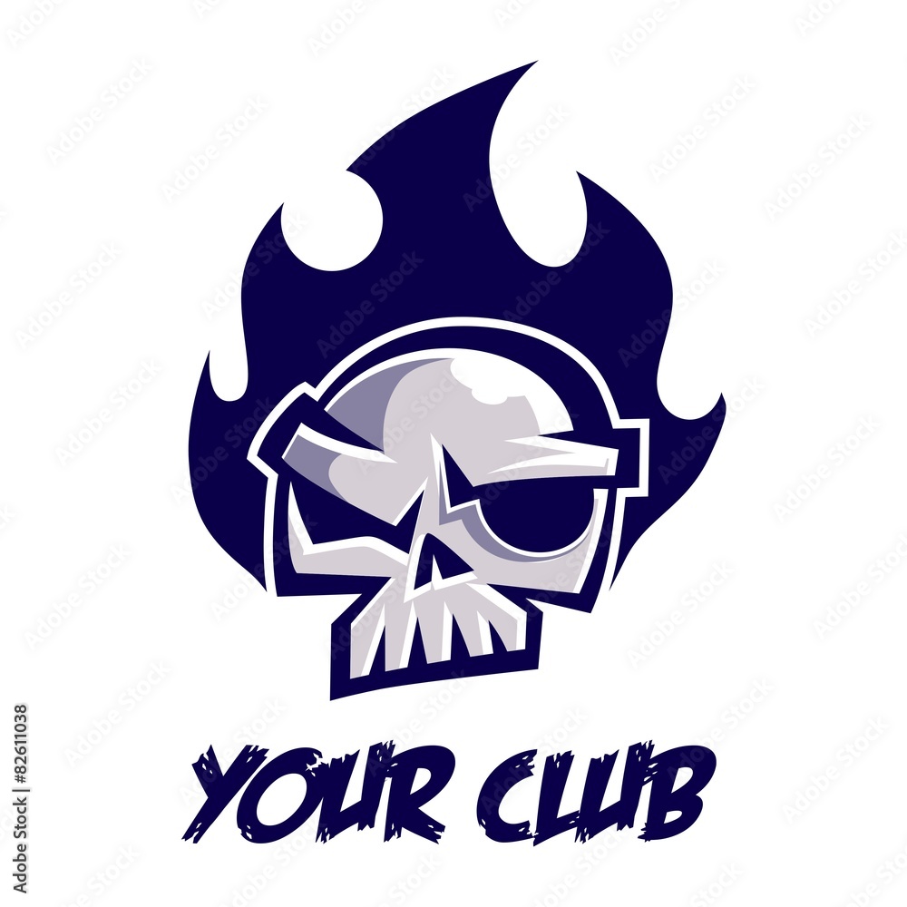 Blazing Blue Skull Flame Logo Stock Vector | Adobe Stock